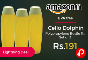 Cello Dolphin Polypropylene Bottle 1ltr Set of 3 Just at Rs.191