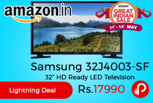 Samsung 32J4003-SF 32” HD Ready LED Television at Rs.17990